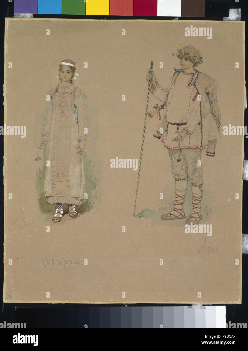 Snow Maiden and Lel. Costume design for the opera "Snow Maiden" by N ...