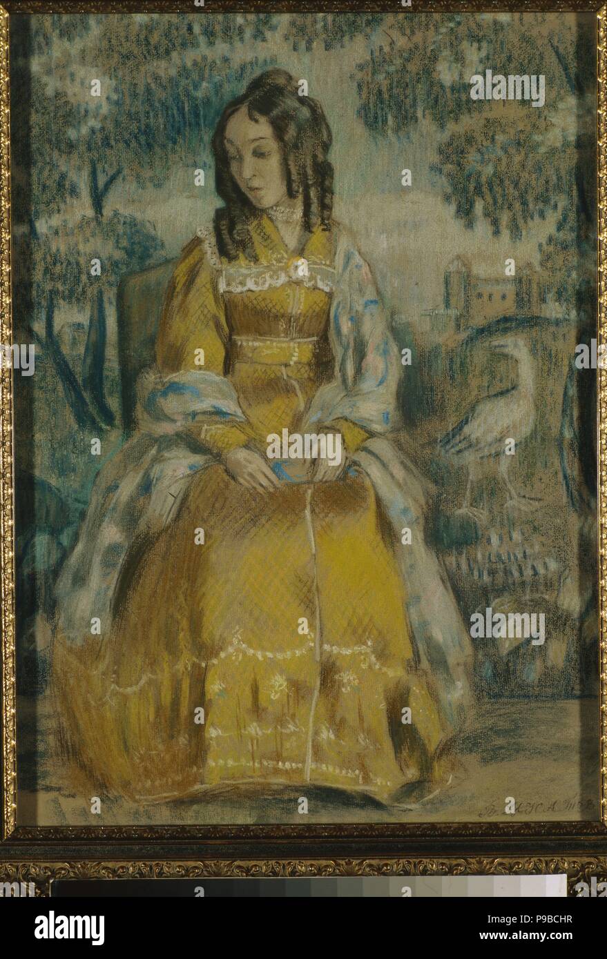 Lady by Tapestry. Portrait of Nadezhda Stanyukovich. Museum: State ...