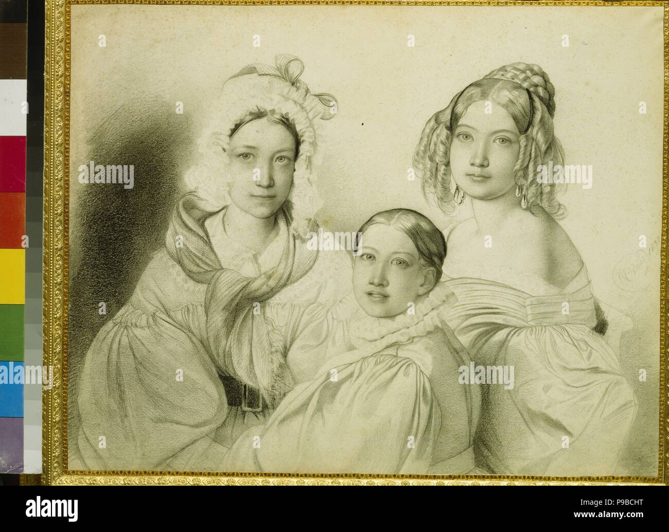 Portrait of Countesses Praskovia (1817-1835), Nadezhda (1822-1840) and ...