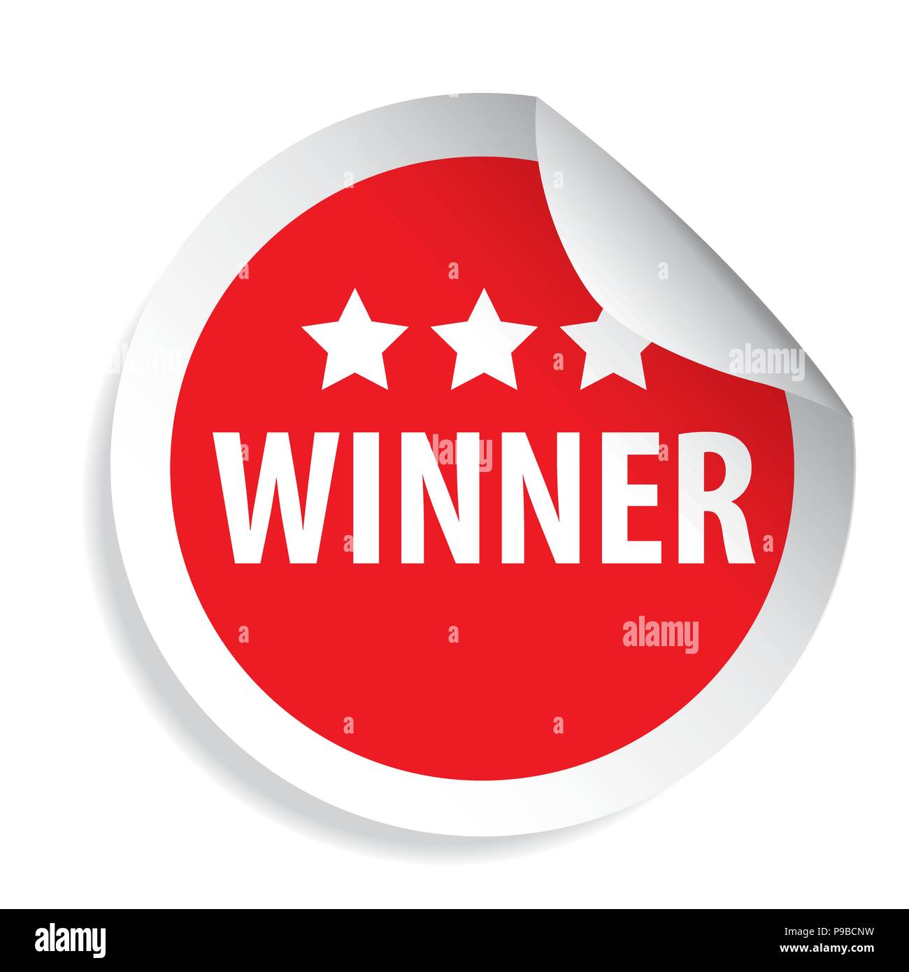 Winner label sticker red Stock Vector Image & Art - Alamy