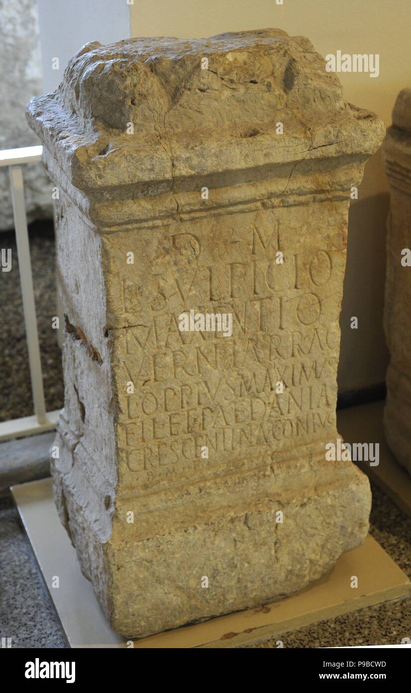 Funerary inscription rome hi-res stock photography and images - Alamy