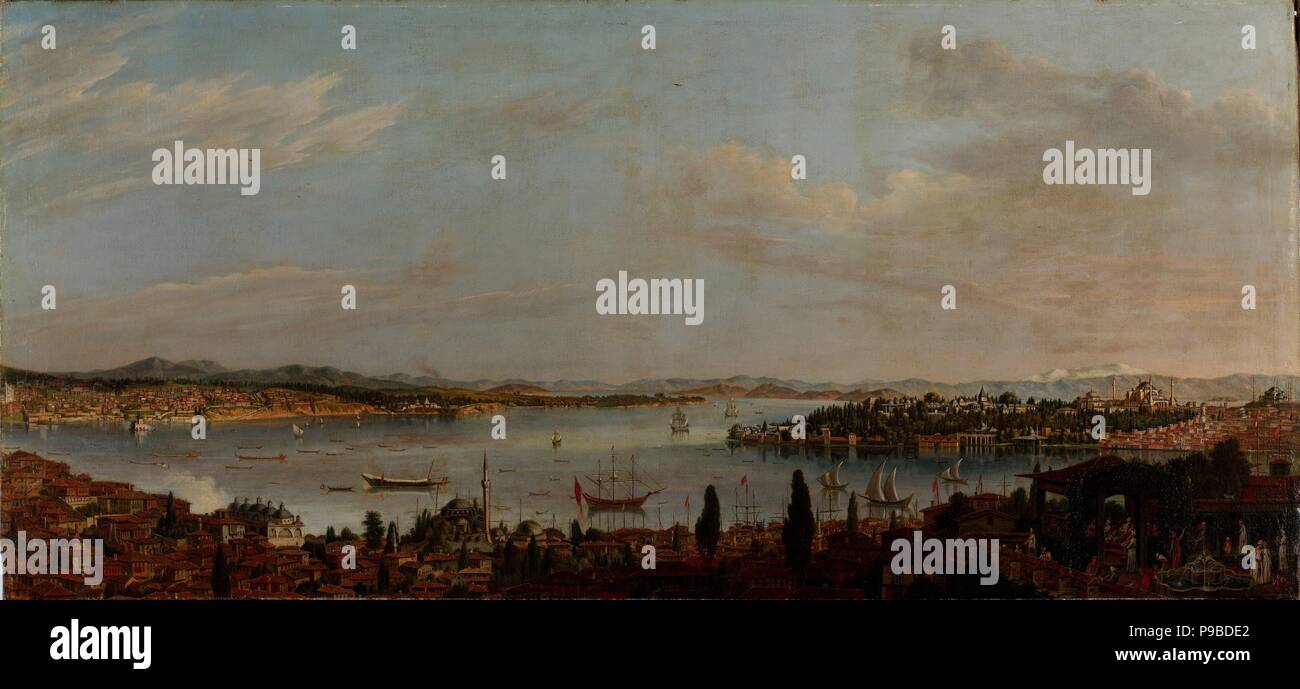 Panoramic View of Istanbul. Museum: Pera Museum, Istanbul Stock Photo ...
