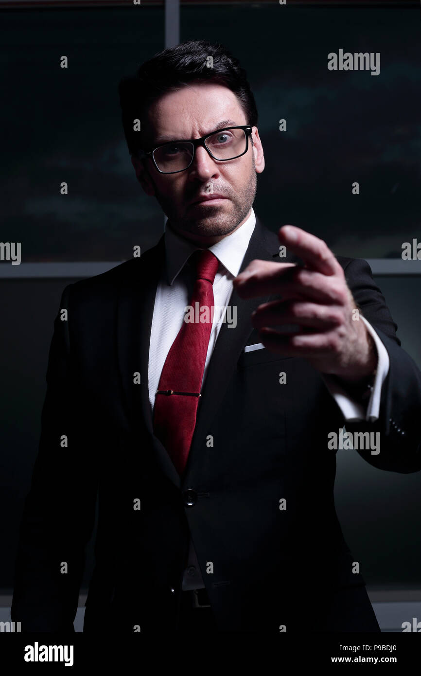 close up.a strict businessman pointing at you Stock Photo - Alamy