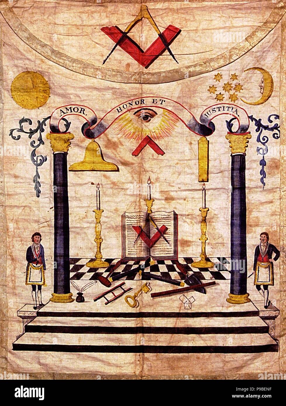 Master Mason Apron. Museum: PRIVATE COLLECTION Stock Photo - Alamy