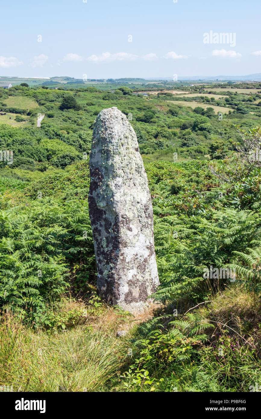 Carfury Menhir, Standing Stone near Bosiliack, Madron, Cornwall UK ...