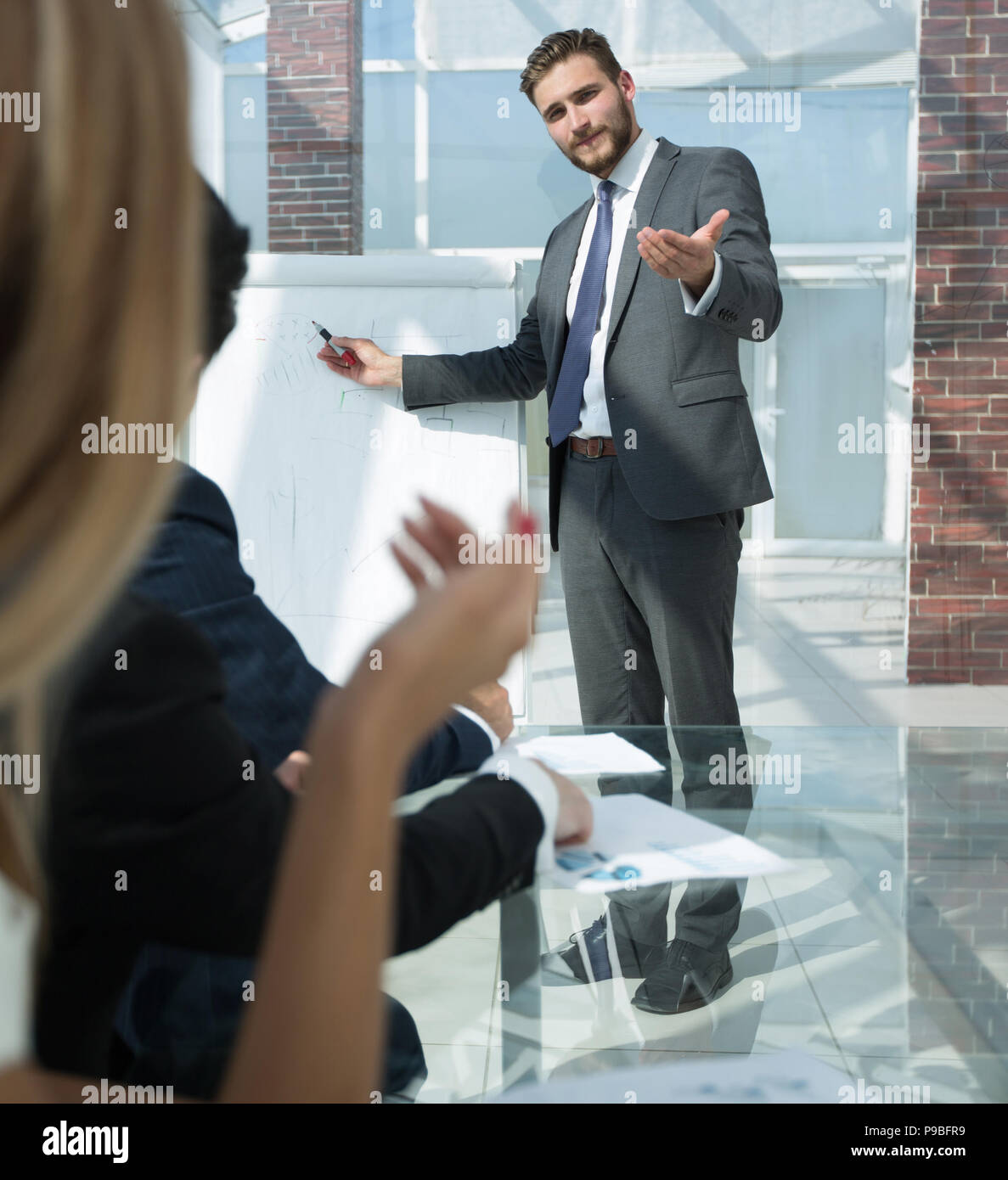 Manager presents new project hi-res stock photography and images - Alamy