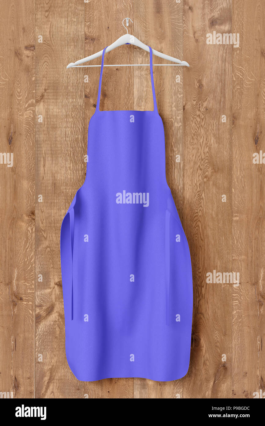 Blue apron, cooking cloth uniform mockup. 3d rendering Stock Photo - Alamy