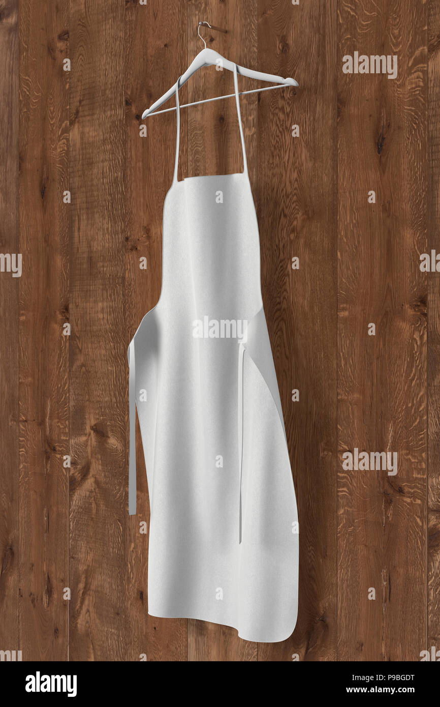 White apron, cooking cloth uniform mockup. 3d rendering Stock Photo - Alamy