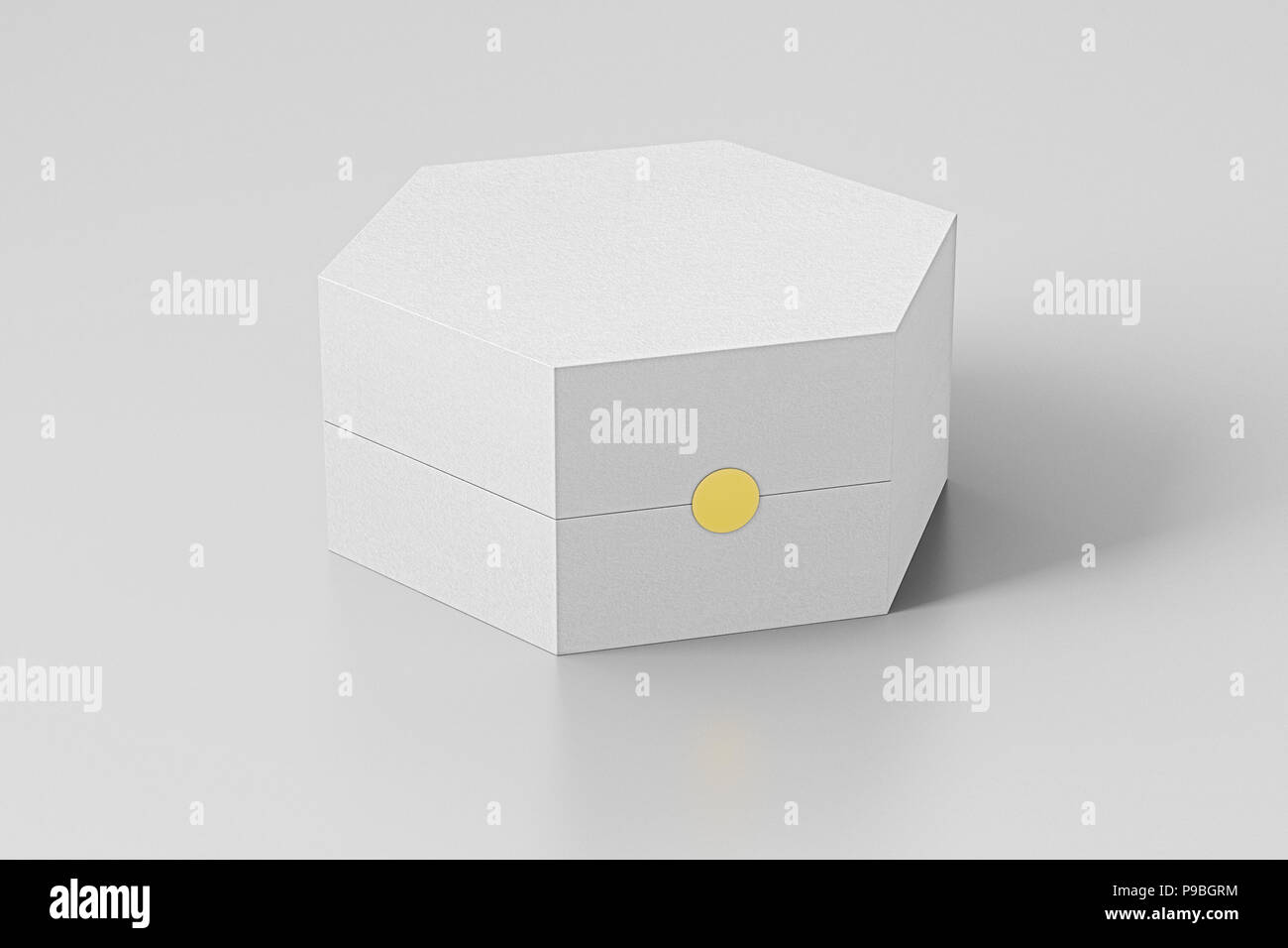 White hexagon gift box isolated on white background with clipping path ...