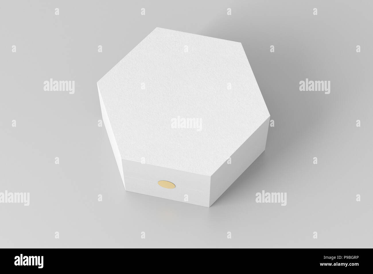 White hexagon gift box isolated on white background with clipping path ...