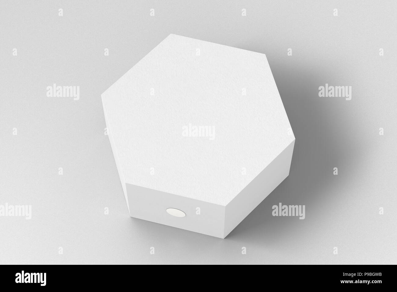 White hexagon gift box isolated on white background with clipping path ...