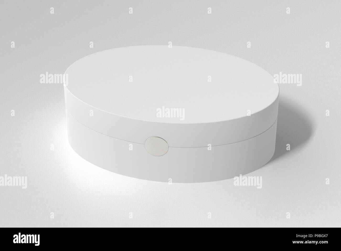 White oval gift box isolated on white background with clipping path. 3d ...
