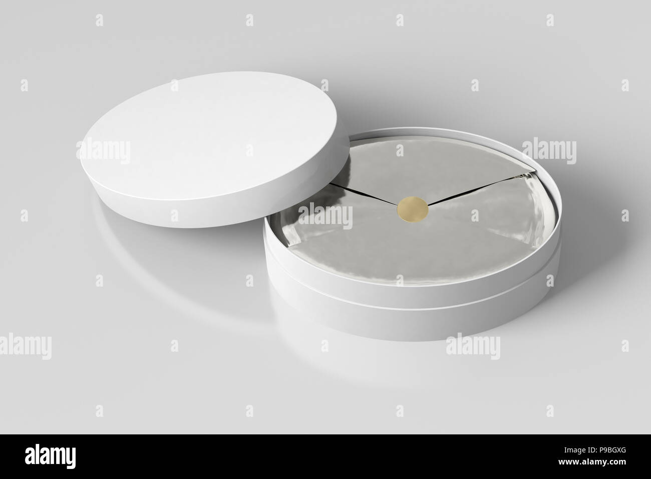 Open white oval gift box isolated on white background with clipping ...