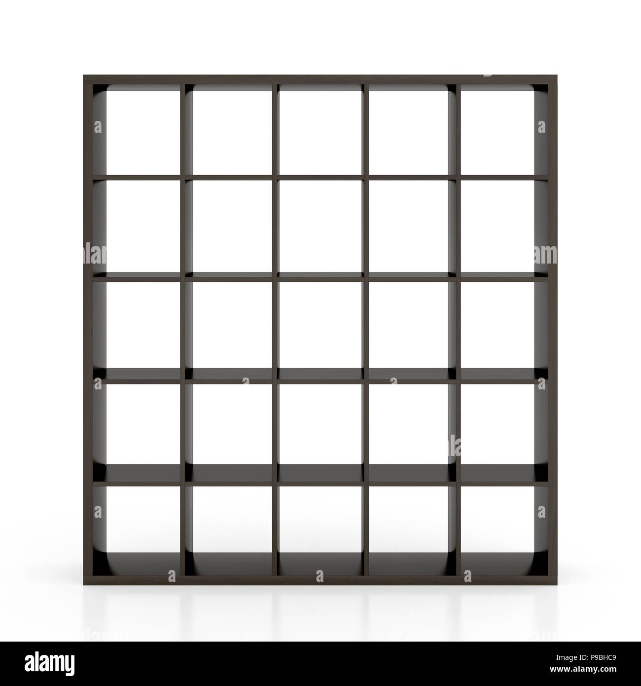 Empty dark brown book rack isolated on white background. Include ...