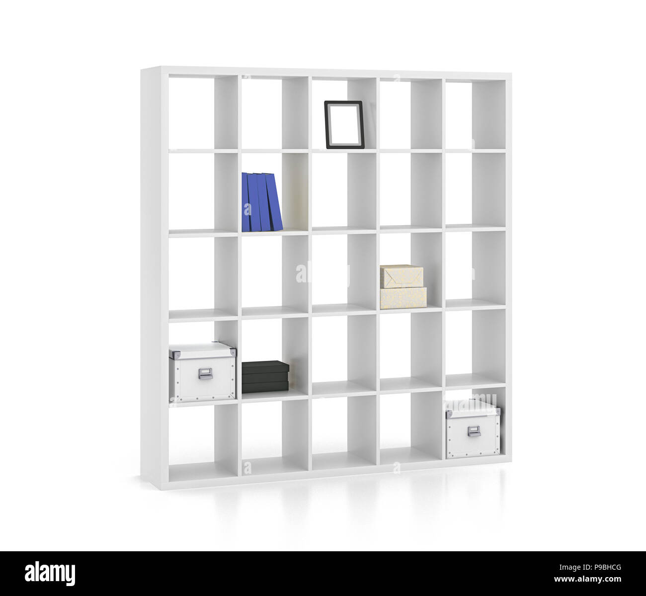 White book rack isolated on white background. Include clipping path. 3d ...