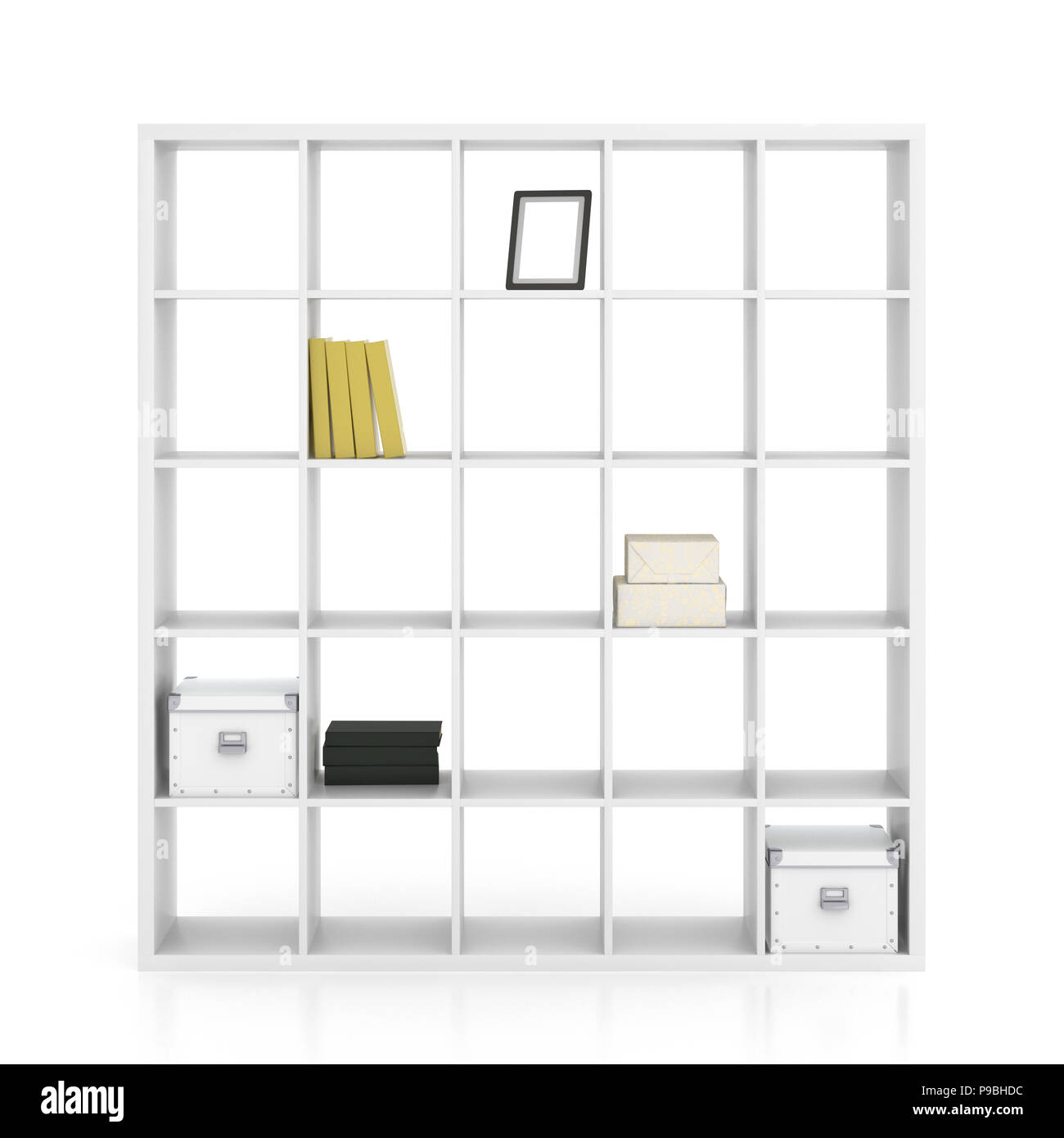 White book rack isolated on white background. Include clipping path. 3d ...