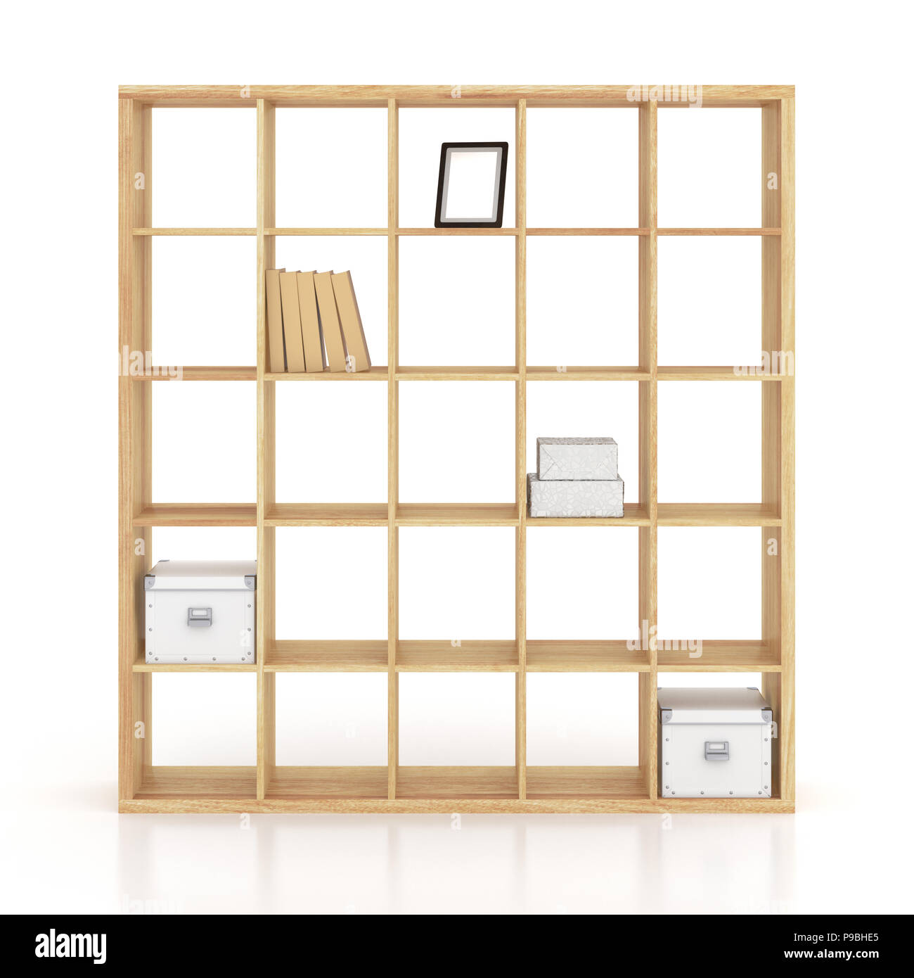 Wooden book rack isolated on white background. Include clipping path ...