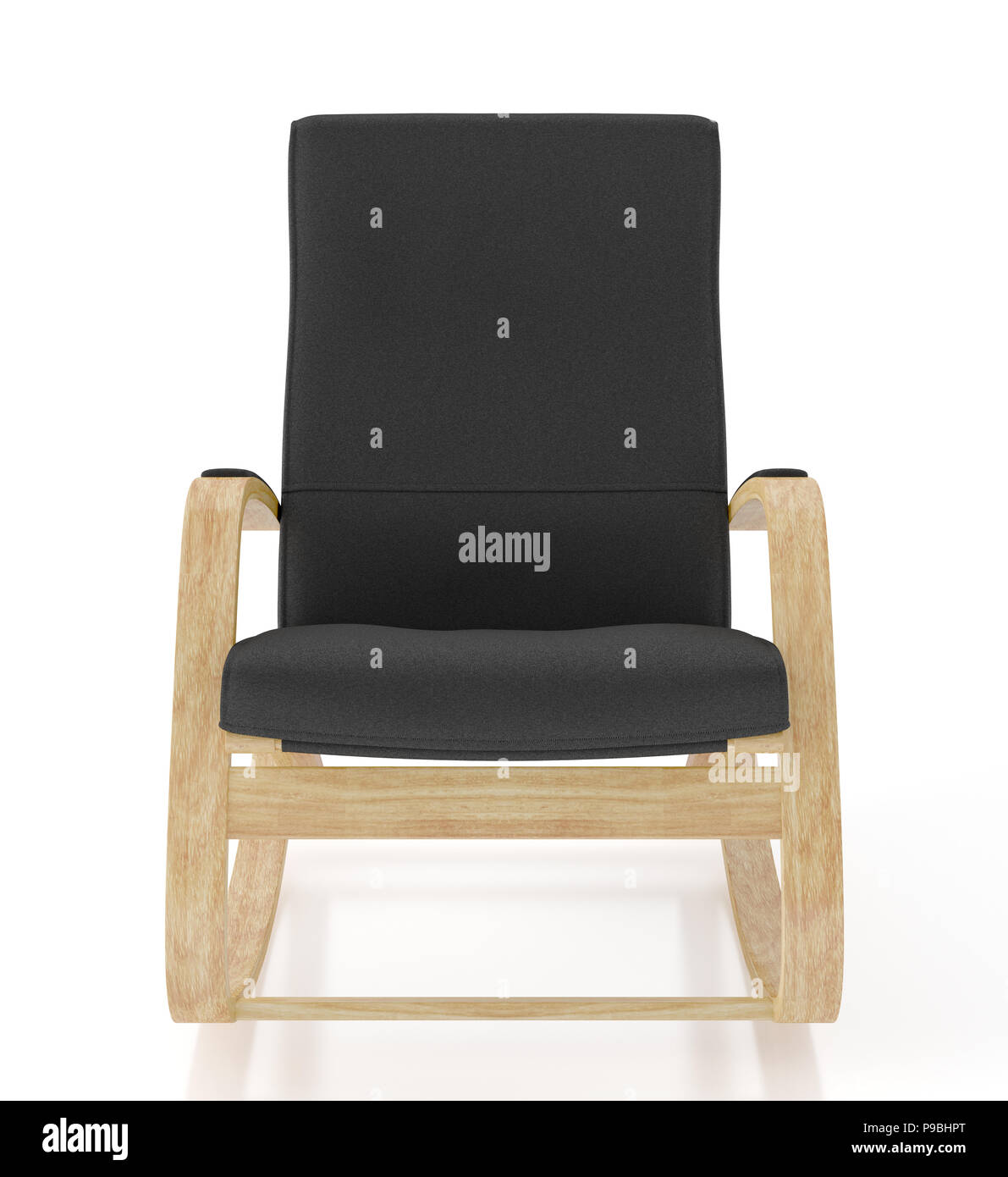 Black rocking chair isolated on white background. Include clipping path ...