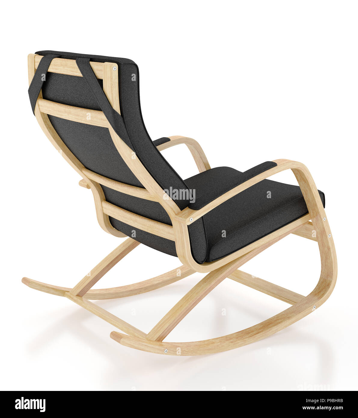 Black rocking chair isolated on white background. Include clipping path ...