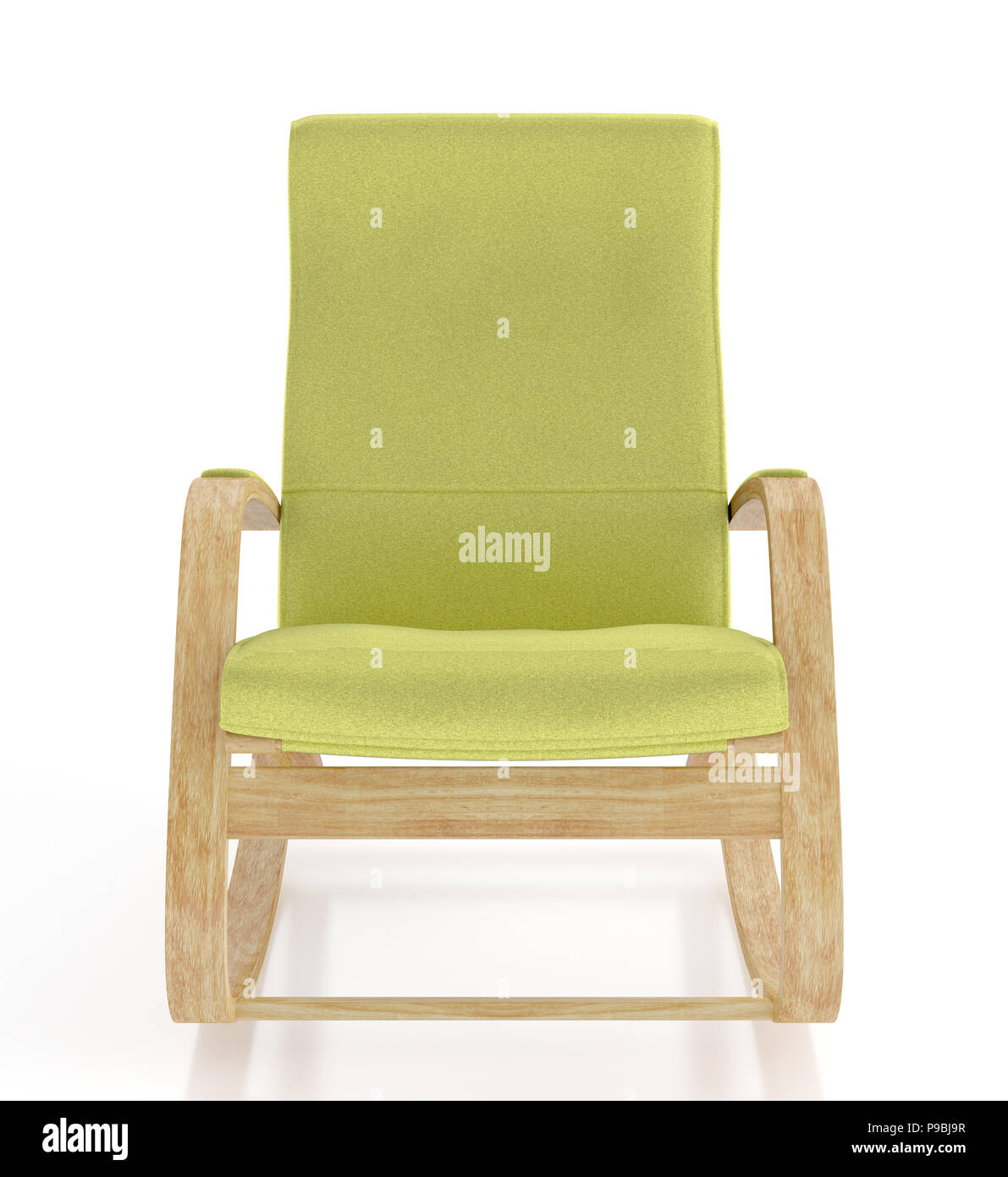 Yellow rocking chair isolated on white background. Include clipping ...