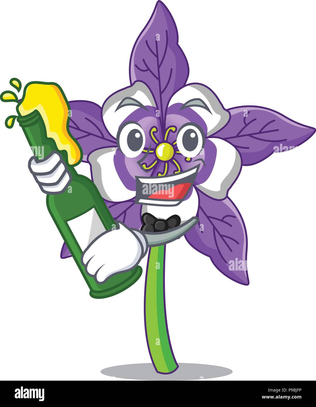 With beer columbine flower mascot cartoon Stock Vector Image & Art - Alamy