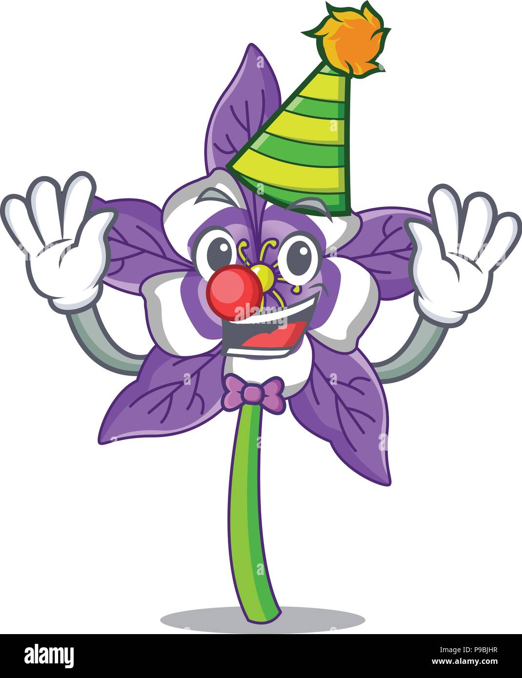 Clown columbine flower mascot cartoon Stock Vector Image & Art - Alamy