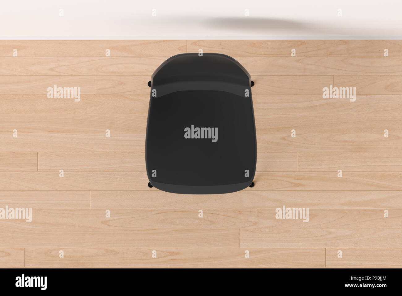 Modern design black plastic chair in empty interior. 3d render Stock ...