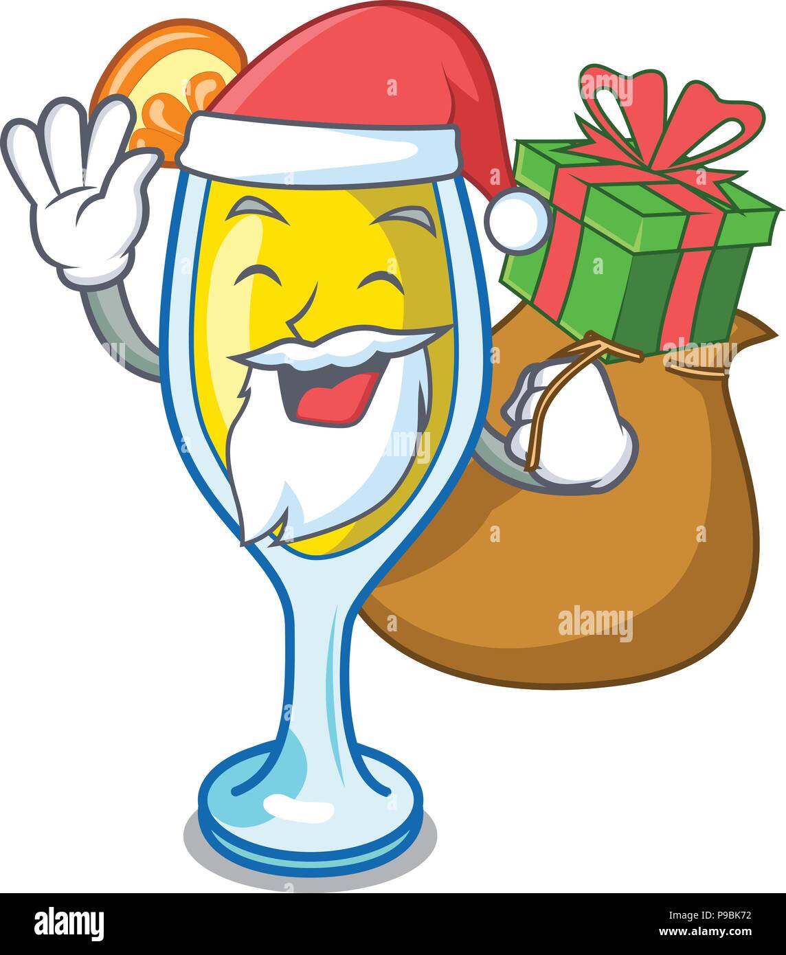 Santa with gift mimosa mascot cartoon style Stock Vector Image & Art ...