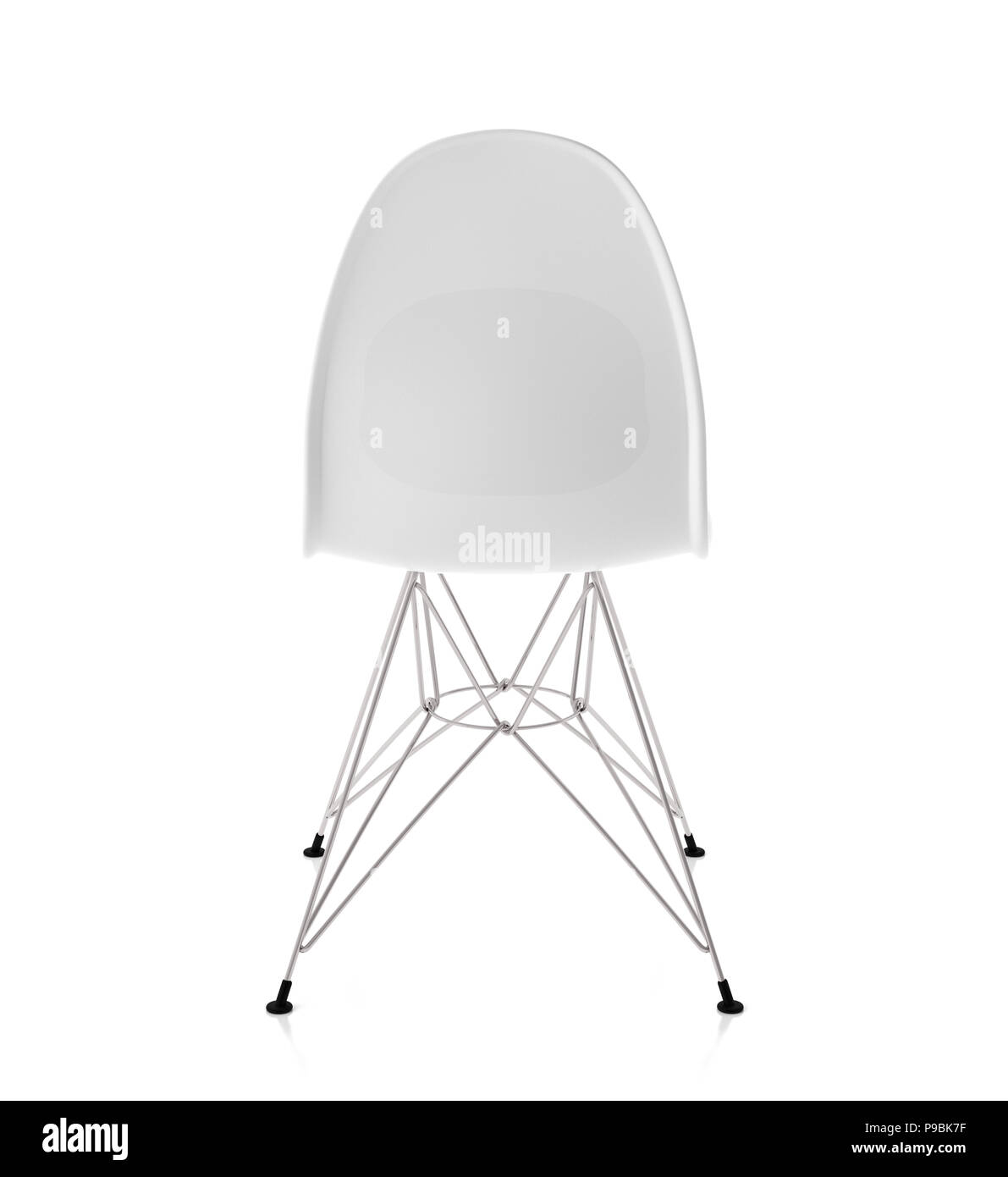 Modern design white plastic chair isolated on white background. Include ...