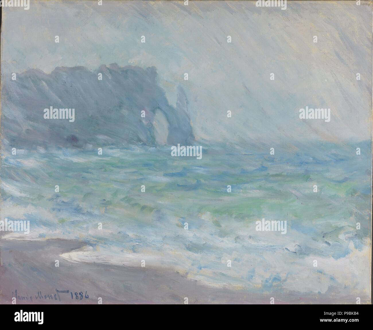 Rain in Étretat. Museum: National Museum of Art, Oslo Stock Photo - Alamy