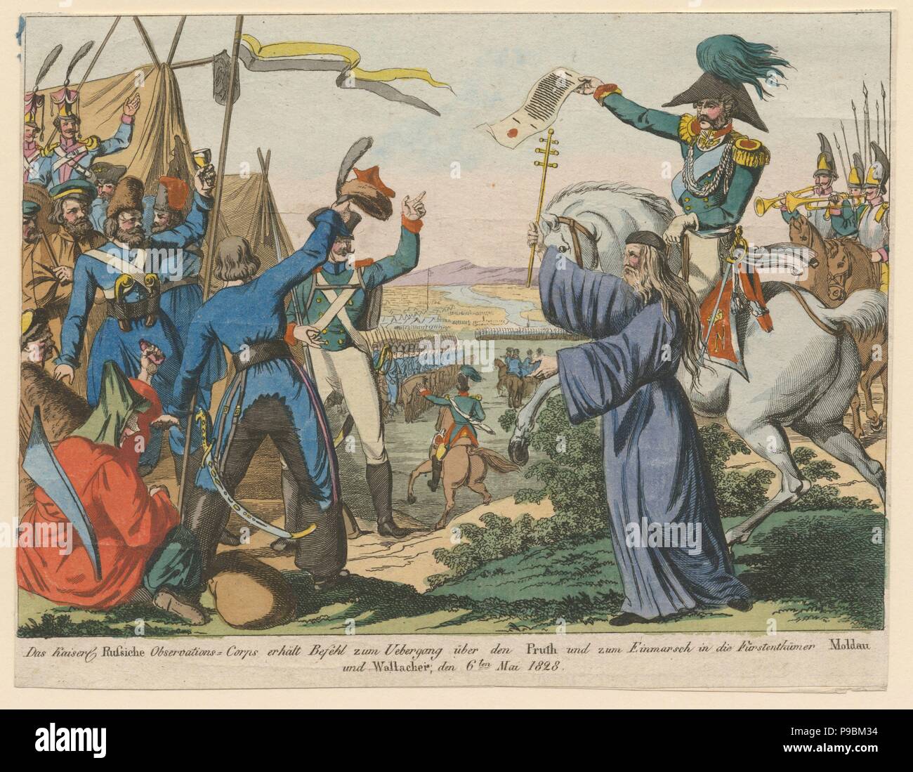 The Russian Observations Corps receives the command for crossing the ...