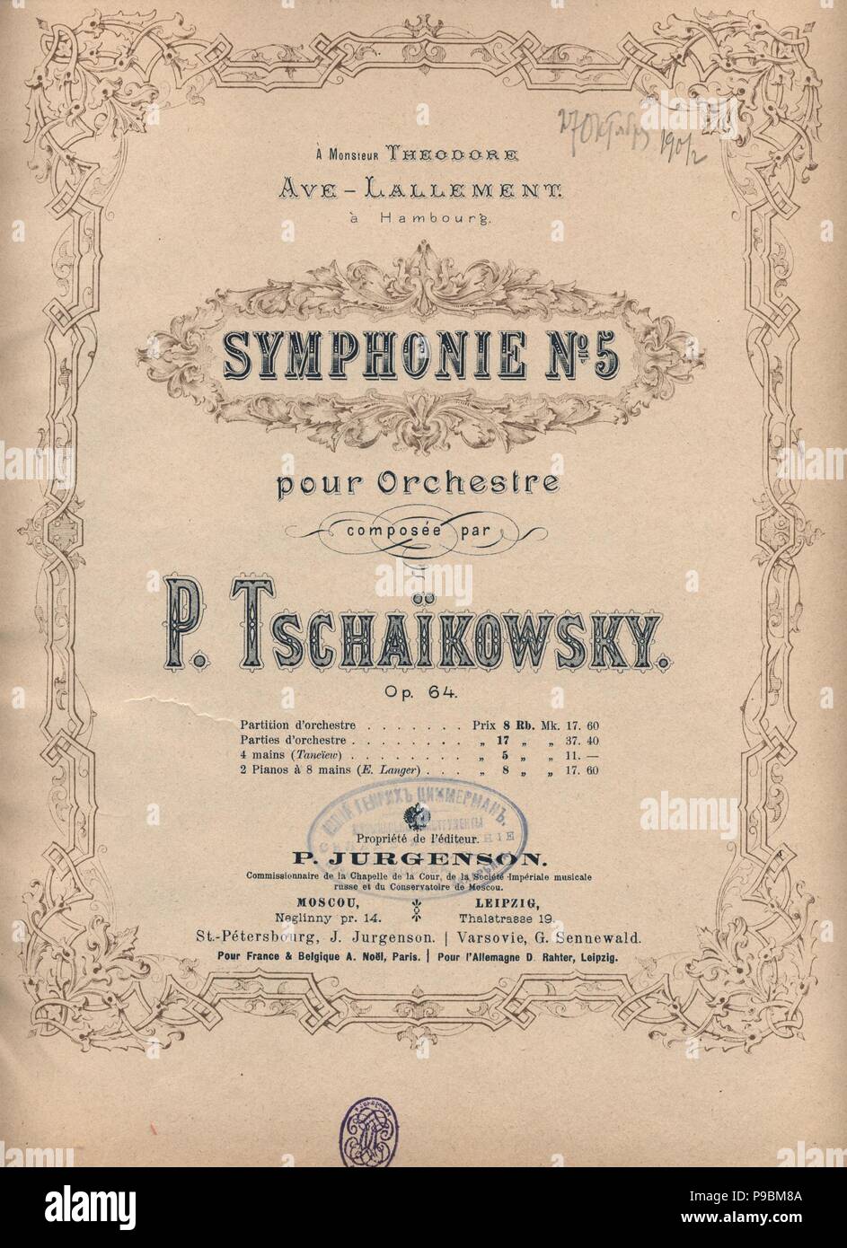 The title page of the first edition of the Fifth Symphony by ...