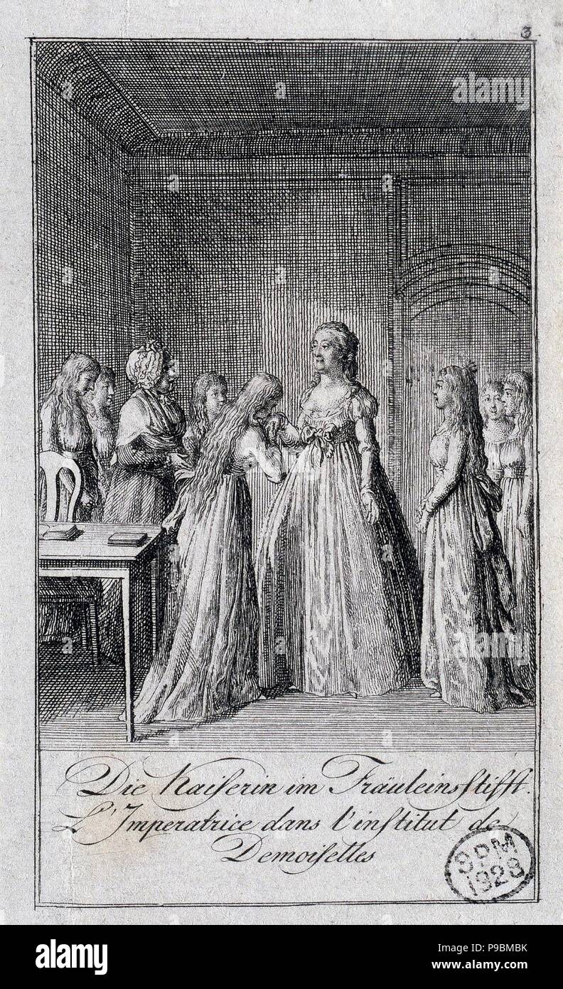 Catherine II visiting the Smolny Institute for Noble Maidens. Museum ...