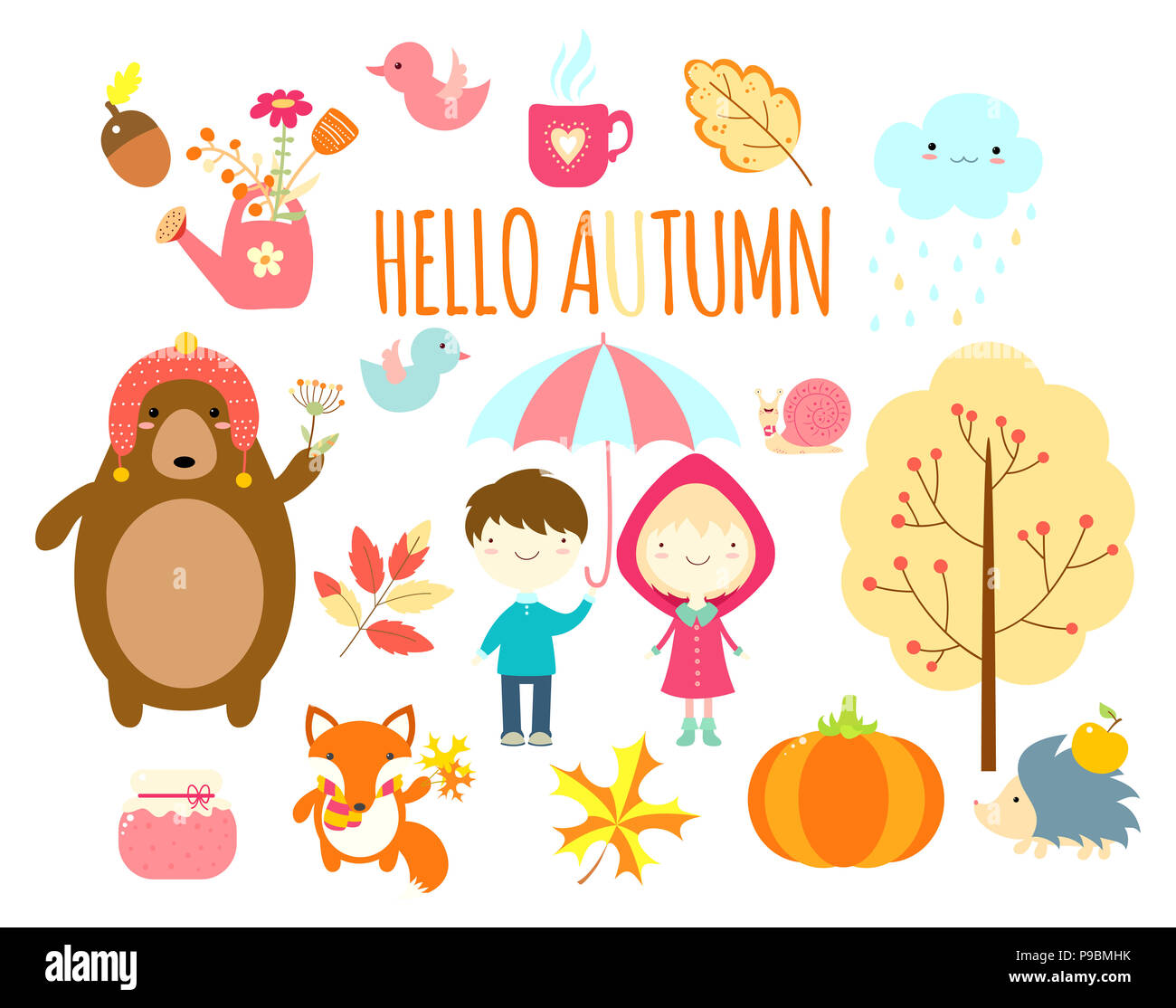 Cartoon forest animals woodland hi-res stock photography and images - Alamy