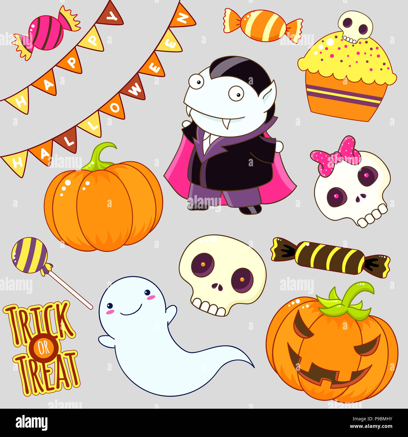 Halloween Characters Clip Art Halloween Costume Party Character Set,