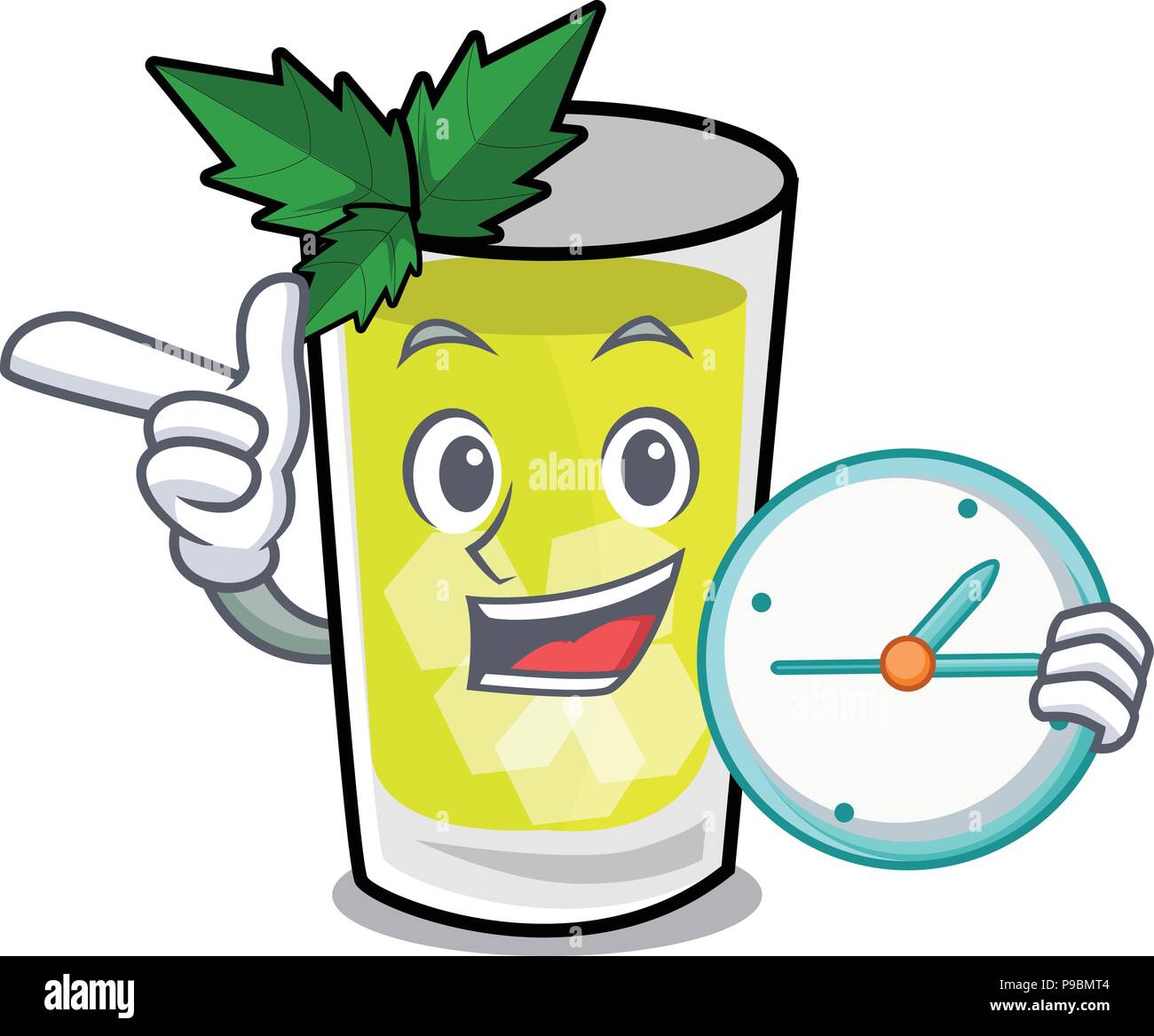 With clock mint julep character cartoon Stock Vector Image & Art - Alamy