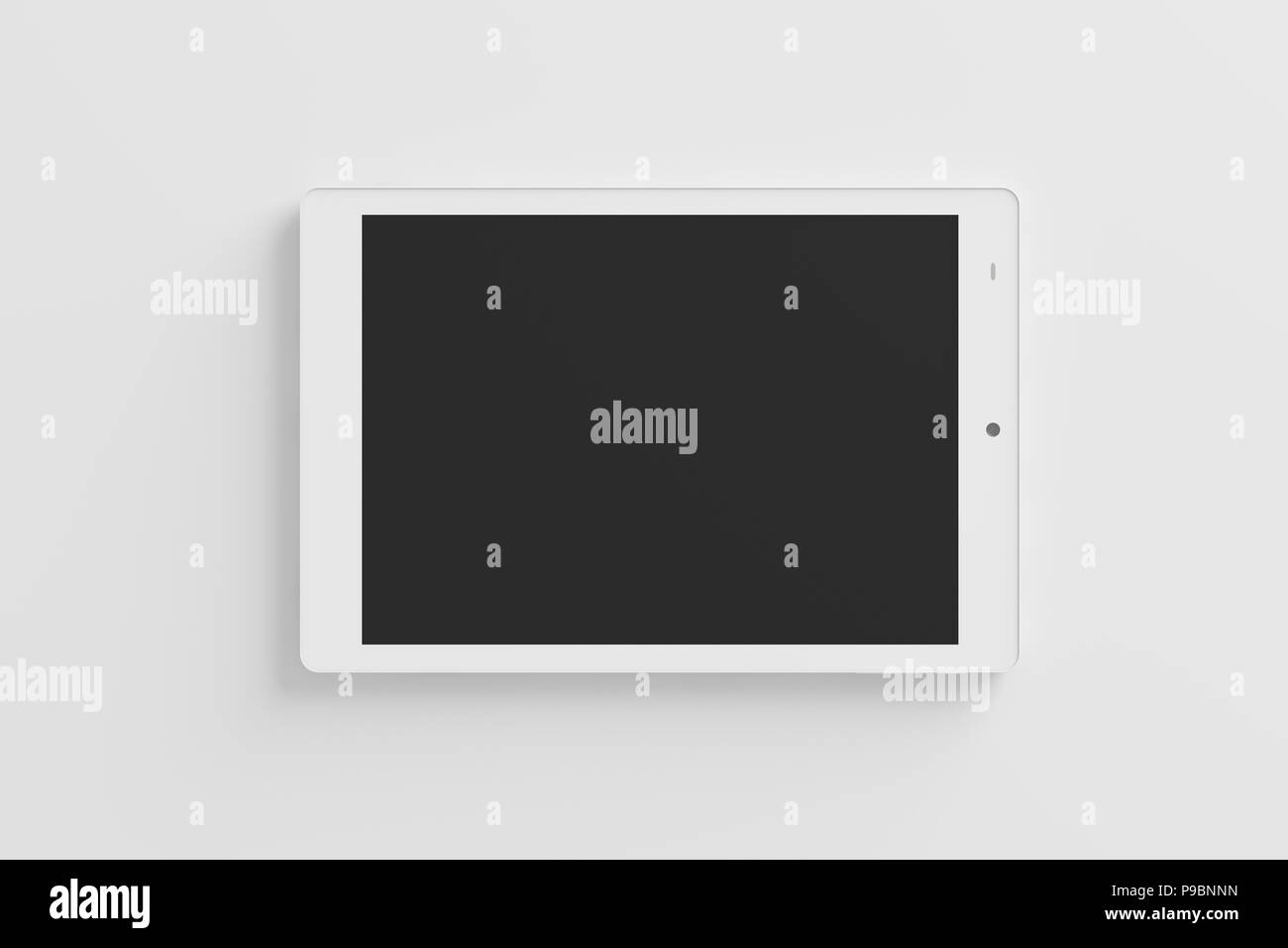 White tablet pc with 4:3 screen aspect ratio with white blank screen ...