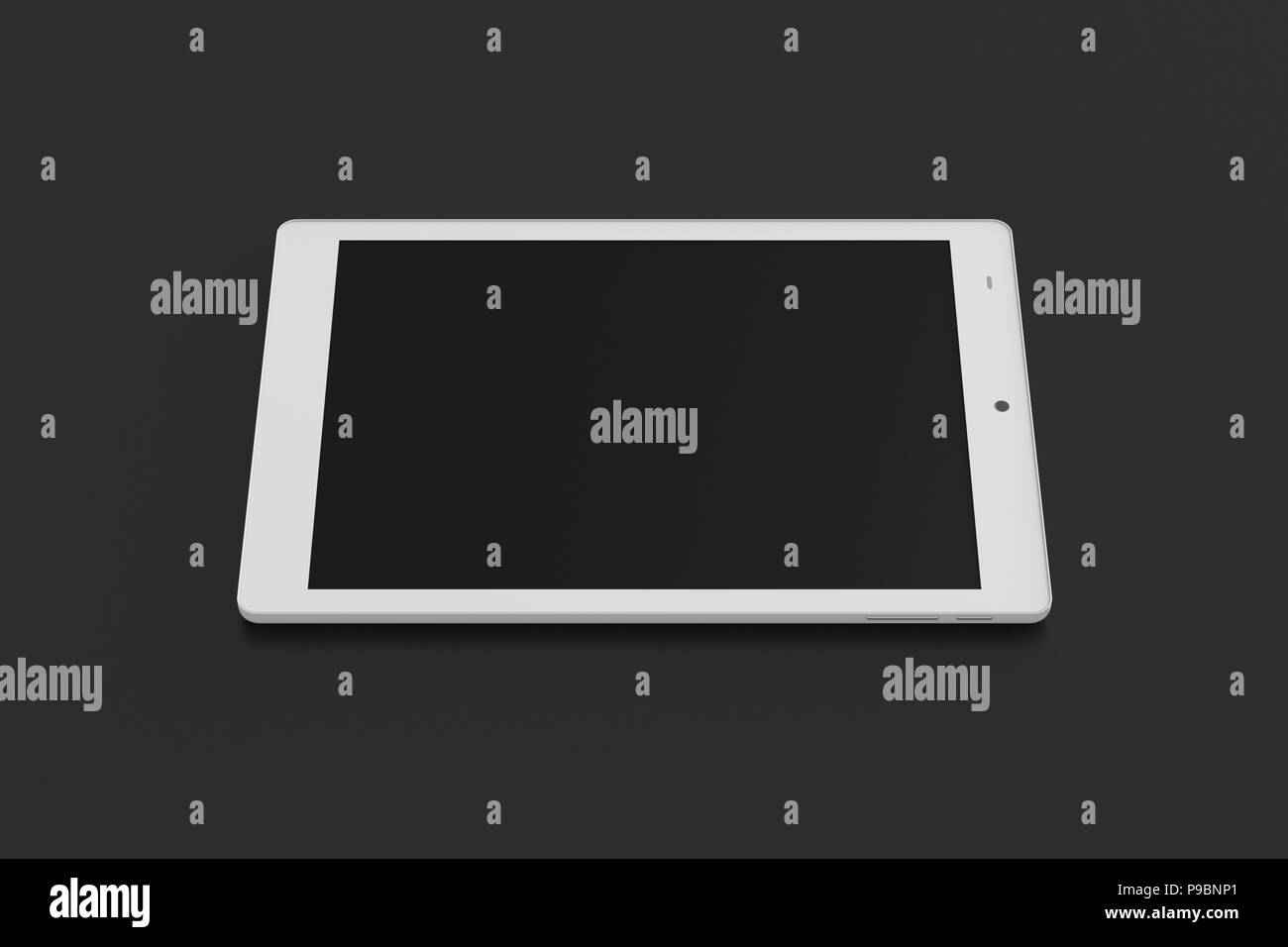 White tablet pc with 4:3 screen aspect ratio with white blank screen ...