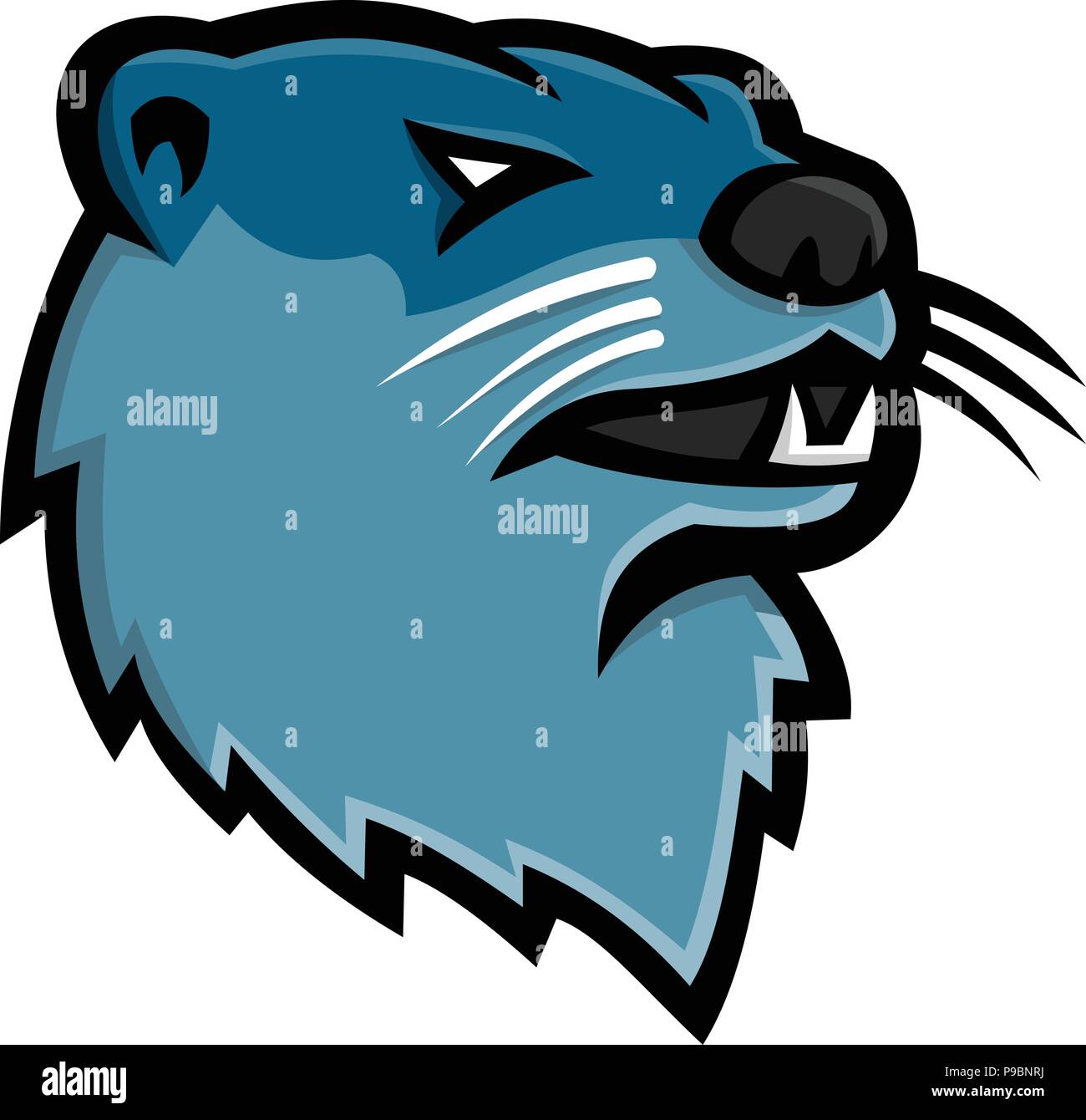 Mascot icon illustration of head of a North American river otter ...