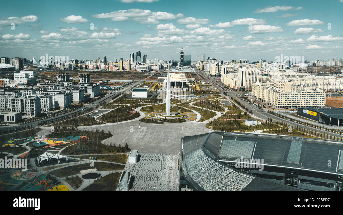 Panorama view of Astana seen from expo building in Kazakhstan Stock ...