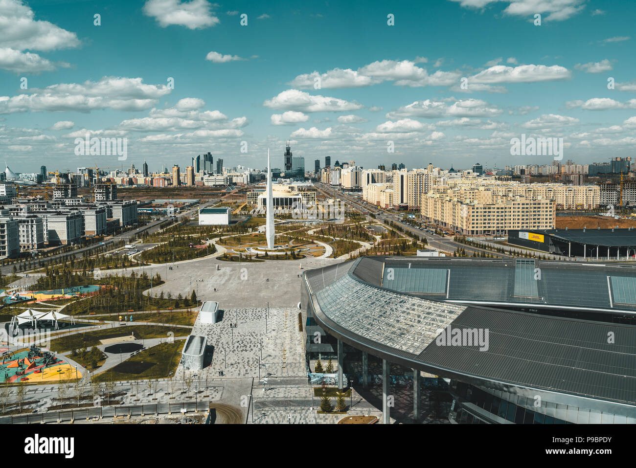 Panorama view of Astana seen from expo building in Kazakhstan Stock ...