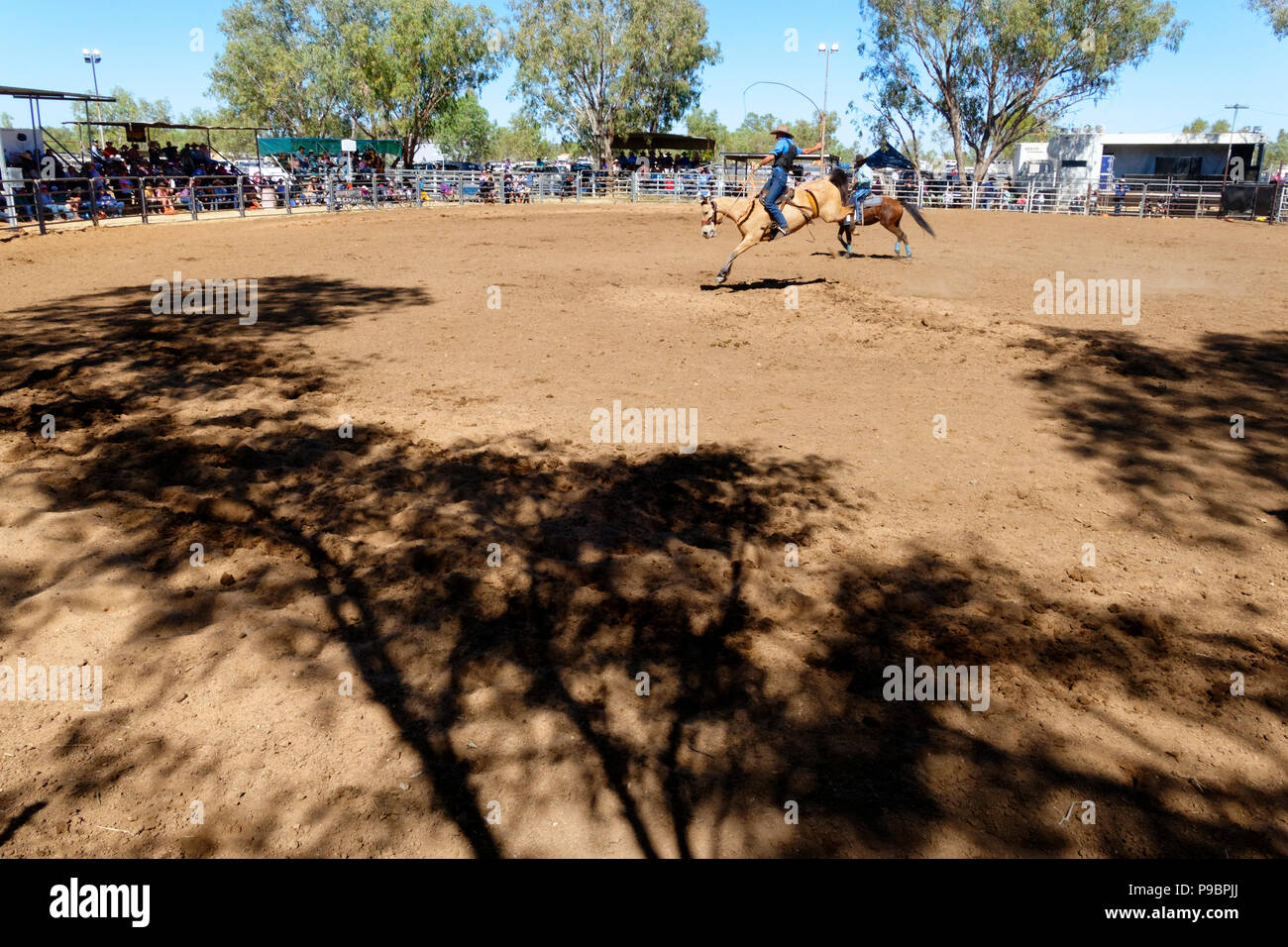 Horse rider at the Fitzroy crossing rodeo, Fitzroy crossing, Kimberley ...
