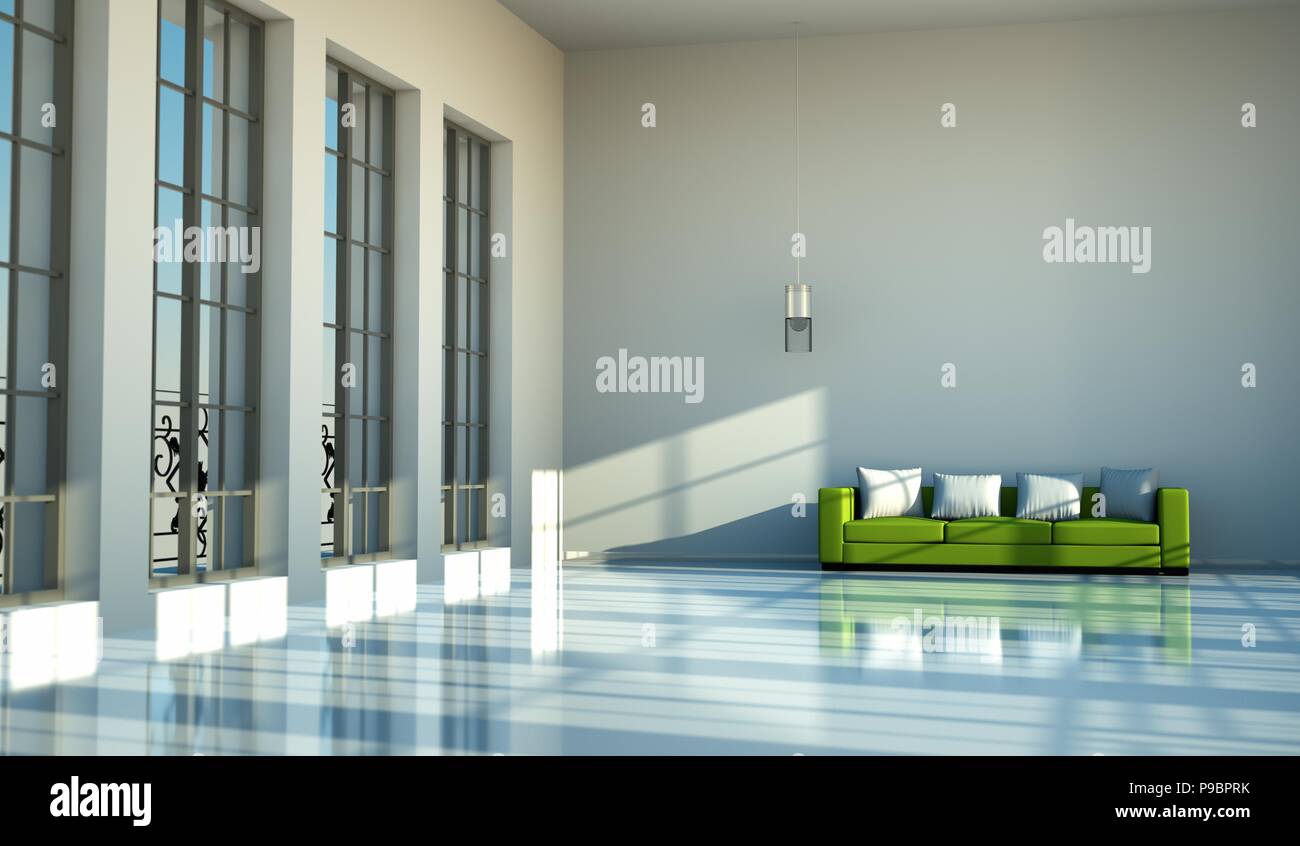 Interior design modern bright room with sofa Stock Photo - Alamy