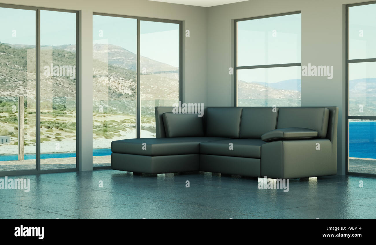 Interior design modern bright room with sofa Stock Photo - Alamy
