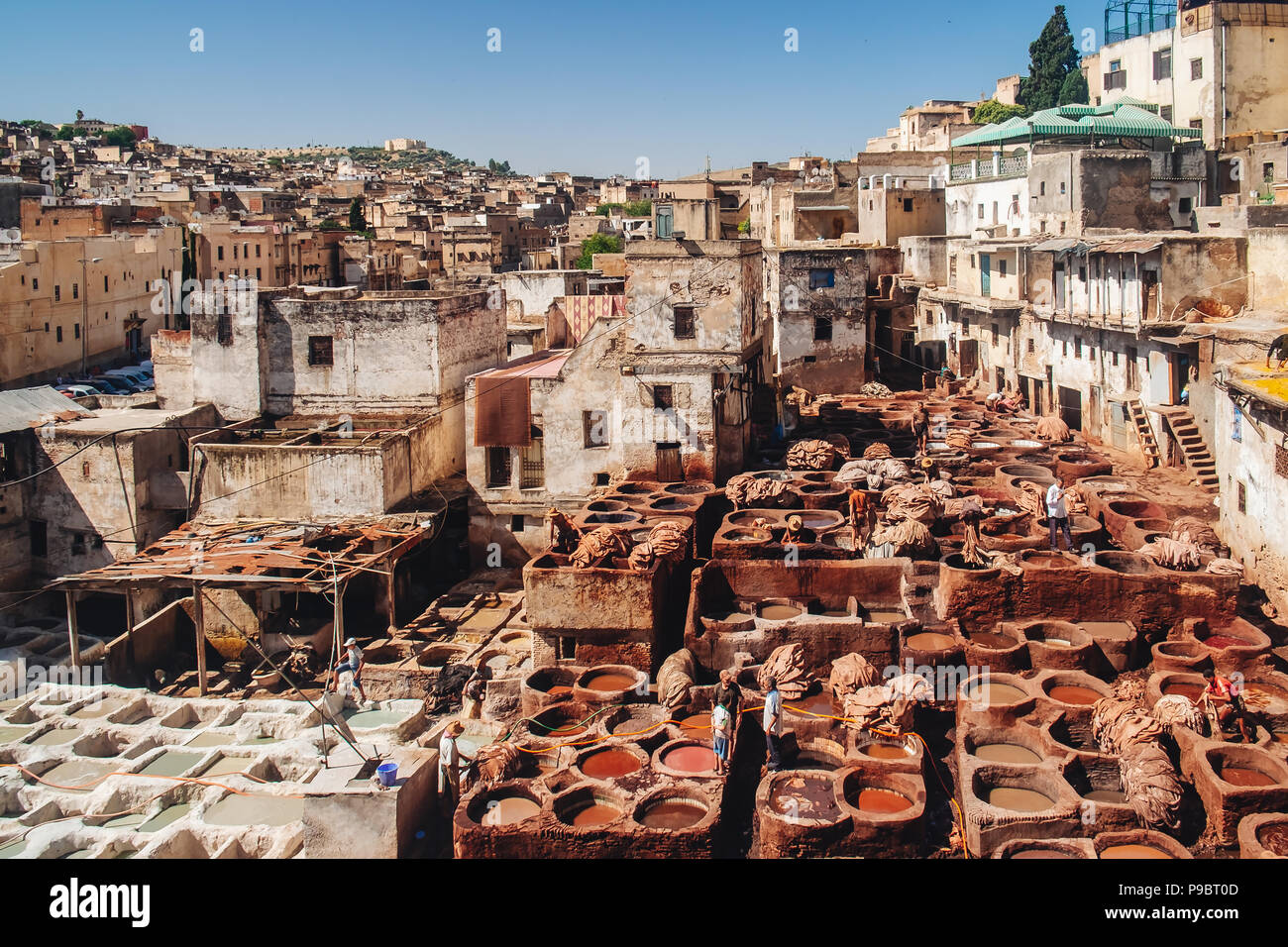 The incredible historical tannery in the old medina of Fez, Morocco ...