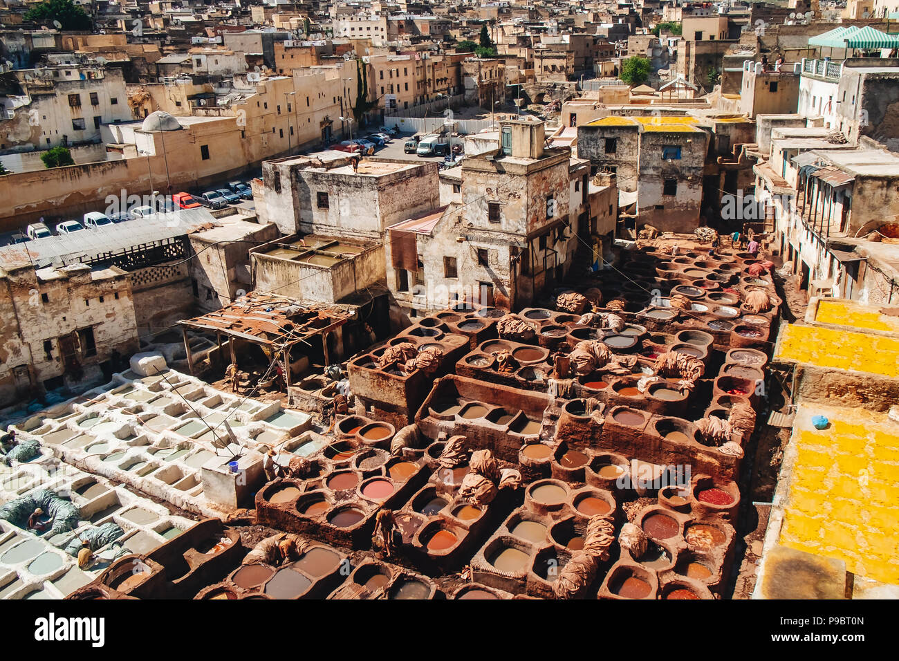 The incredible historical tannery in the old medina of Fez, Morocco ...