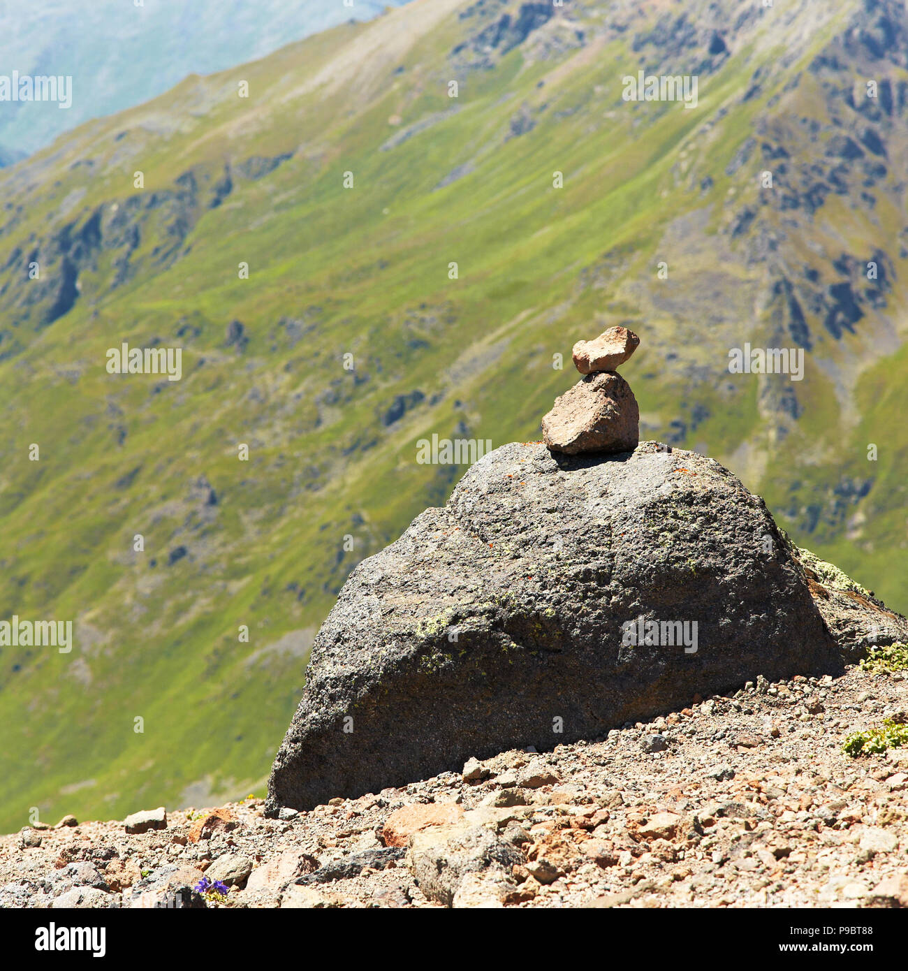 concept of balance and harmony. natural mountain background Stock Photo ...