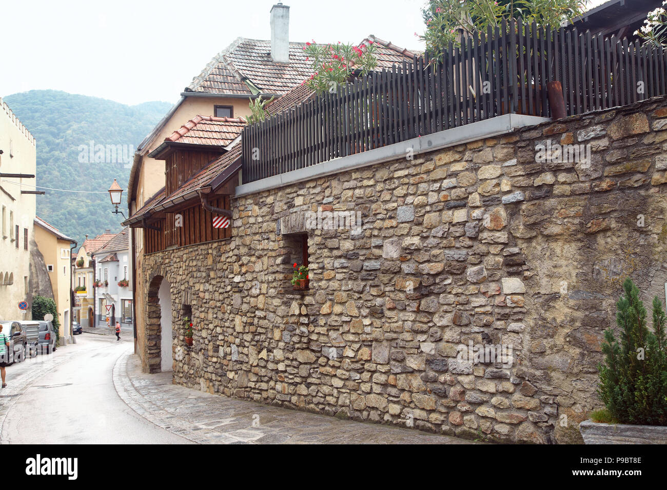 typical European city street. landscape of old Europe Stock Photo - Alamy