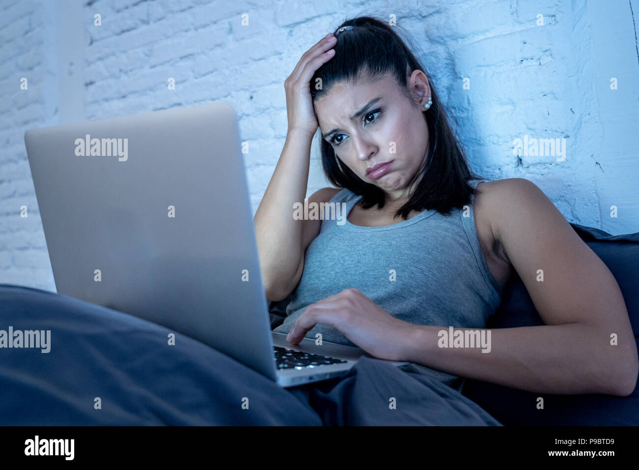 Woman sleep bed dark room hi-res stock photography and images - Alamy