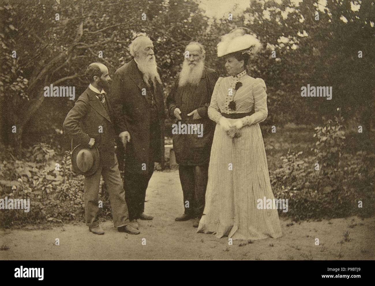 Leo Tolstoy and Sophia Andreevna with Sculptor Eliah Ginsburg (1859 ...